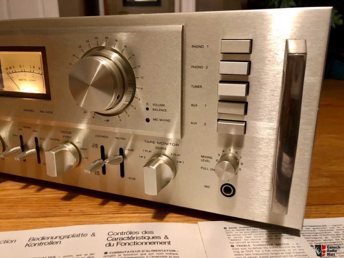 Refurbished 1977 Rotel RA-1412 48 lbs Integrated Amplifier Japan tank ...