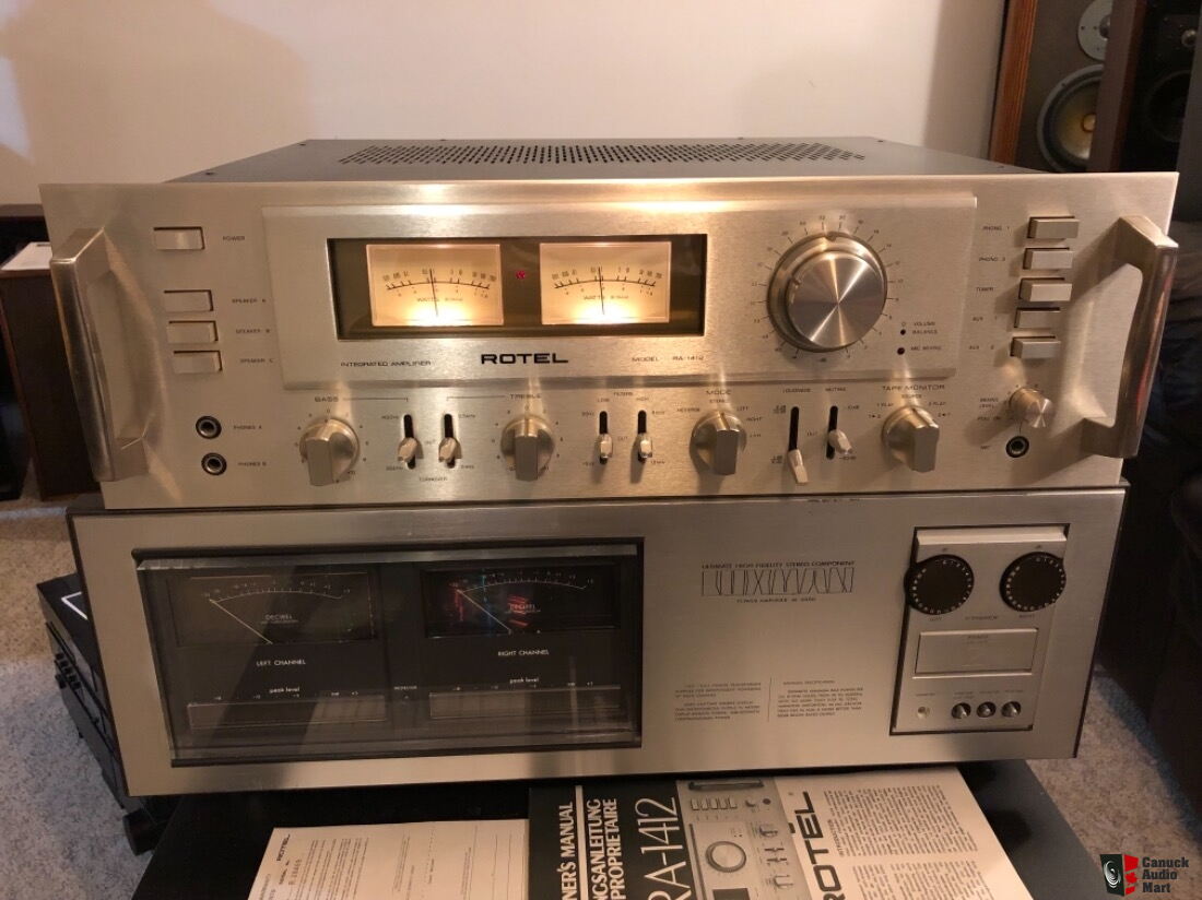 Refurbished 1977 Rotel RA-1412 48 lbs Integrated Amplifier Japan tank ...