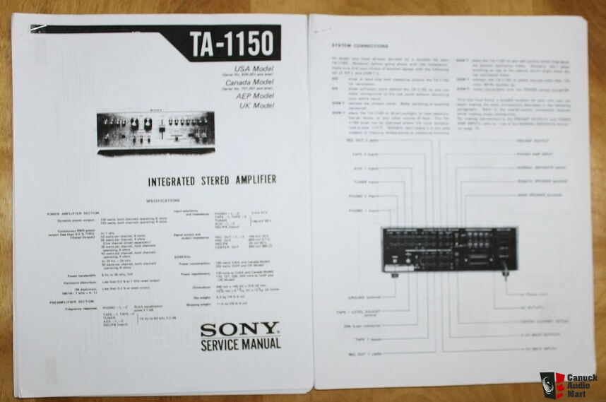 Rare Vintage Sony TA 1150 Amplifier Photo #2140355 - US Audio Mart