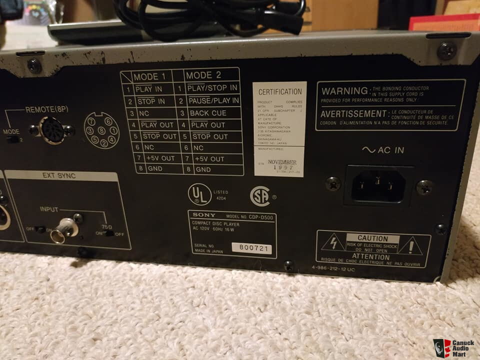 SONY CDP-D500 Professional CD Player Photo #2151728 - UK Audio Mart
