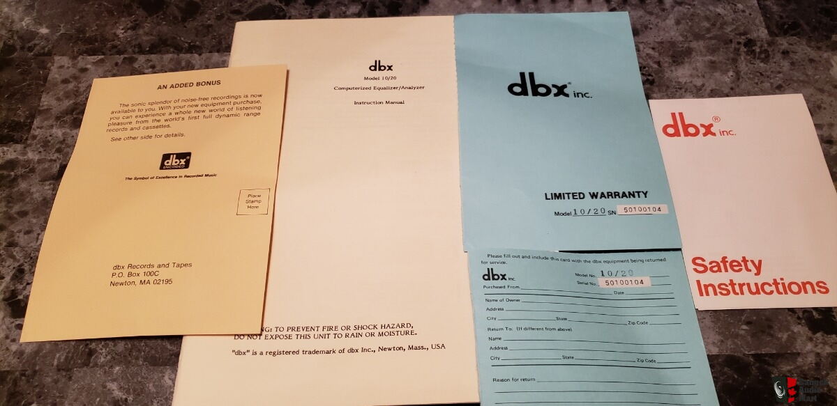 DBX 10/20 Computerized Equalizer Analyzer Excellent Condition Photo ...