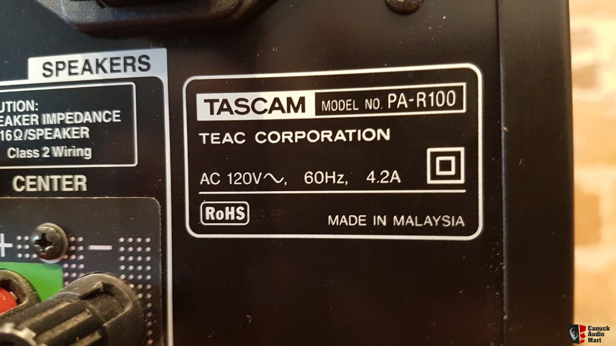 Tascam PA-R100 5.2-Channel Surround Receiver with Network Function ...