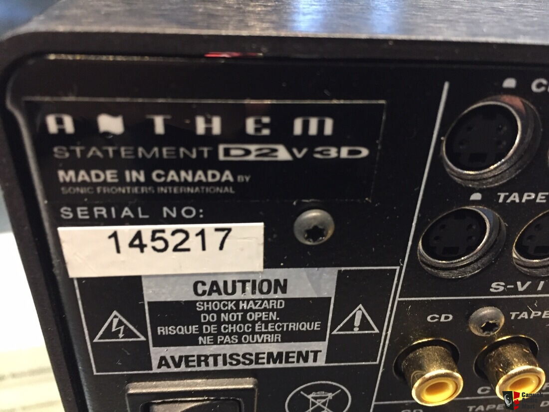 Anthem Statement D2V 3D Preamp Processor ( lowered pricing ) Photo ...