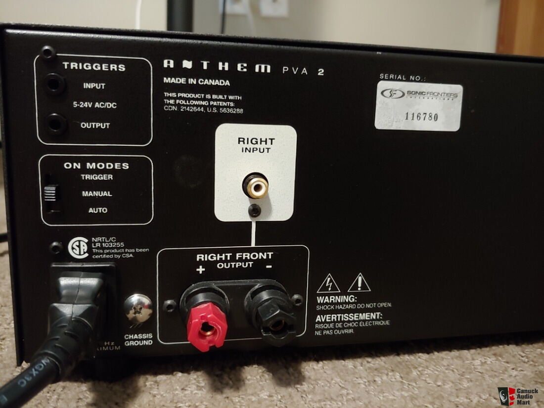 Anthem PVA 2 stereo amplifier Photo #2329937 - US Audio Mart