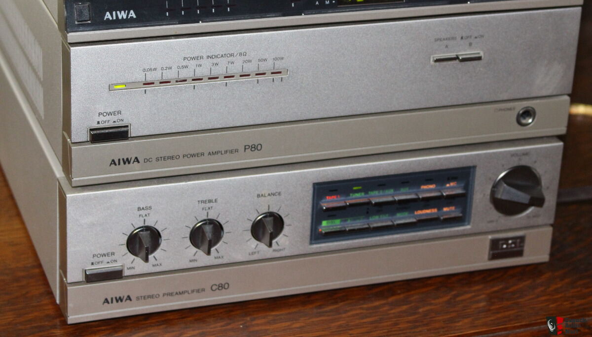 Vintage 1980's AIWA M-80 Series Mini Components, Pre Amp/Amp/Tuner/EQ ...