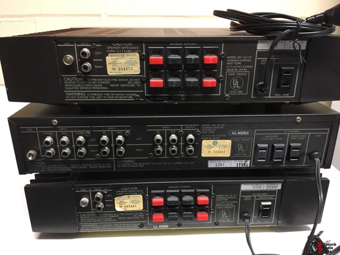 Harmon Kardon Set Hk 770 amps , Pre amp Hk 725, TU 620 tuner Photo ...