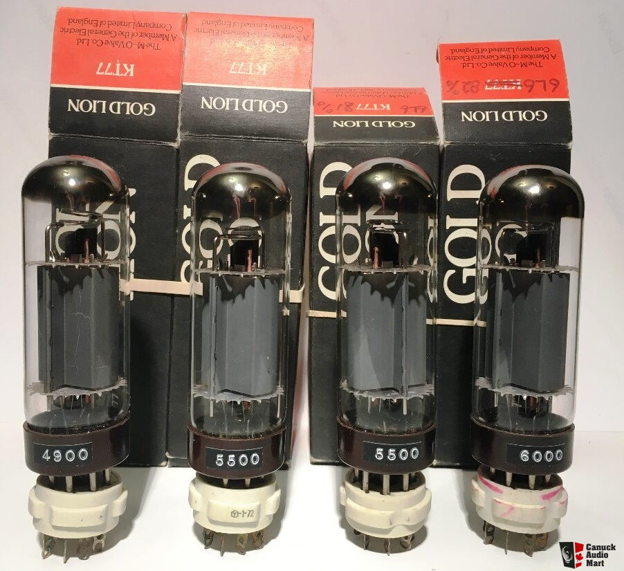 QUAD of Original Genuine GEC GOLD LION KT77 Tubes. RARE ! Photo ...