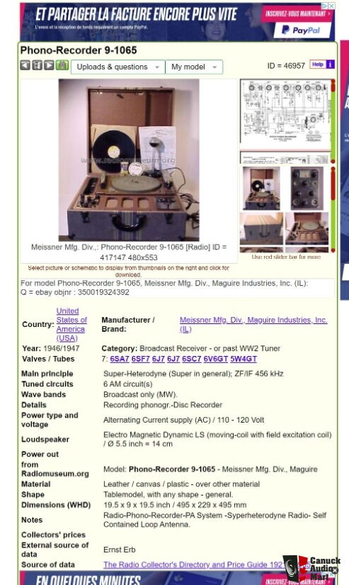 Antique Meissner 9-1065 Phono recorder 1947 Photo #2432449 - US Audio Mart