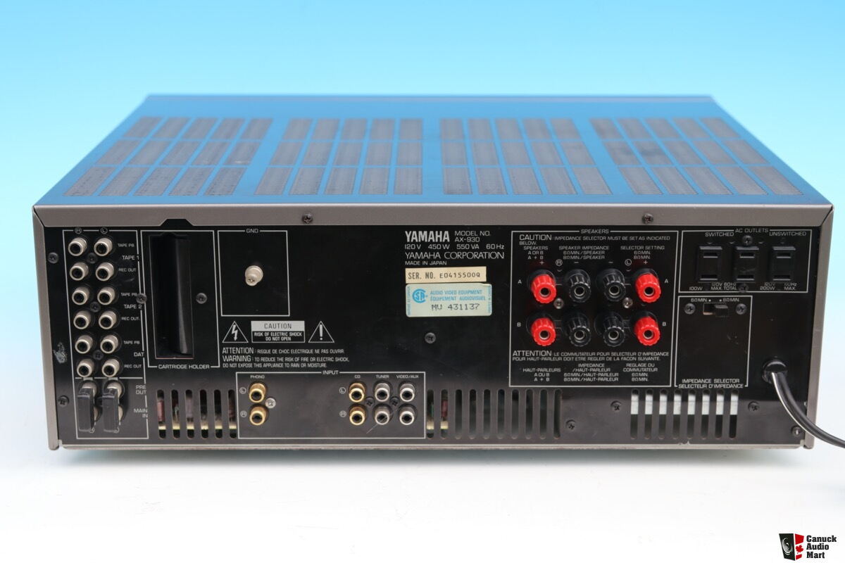 Yamaha AX-930 Natural Sound Stereo Integrated Power Amplifier 130 Watts ...
