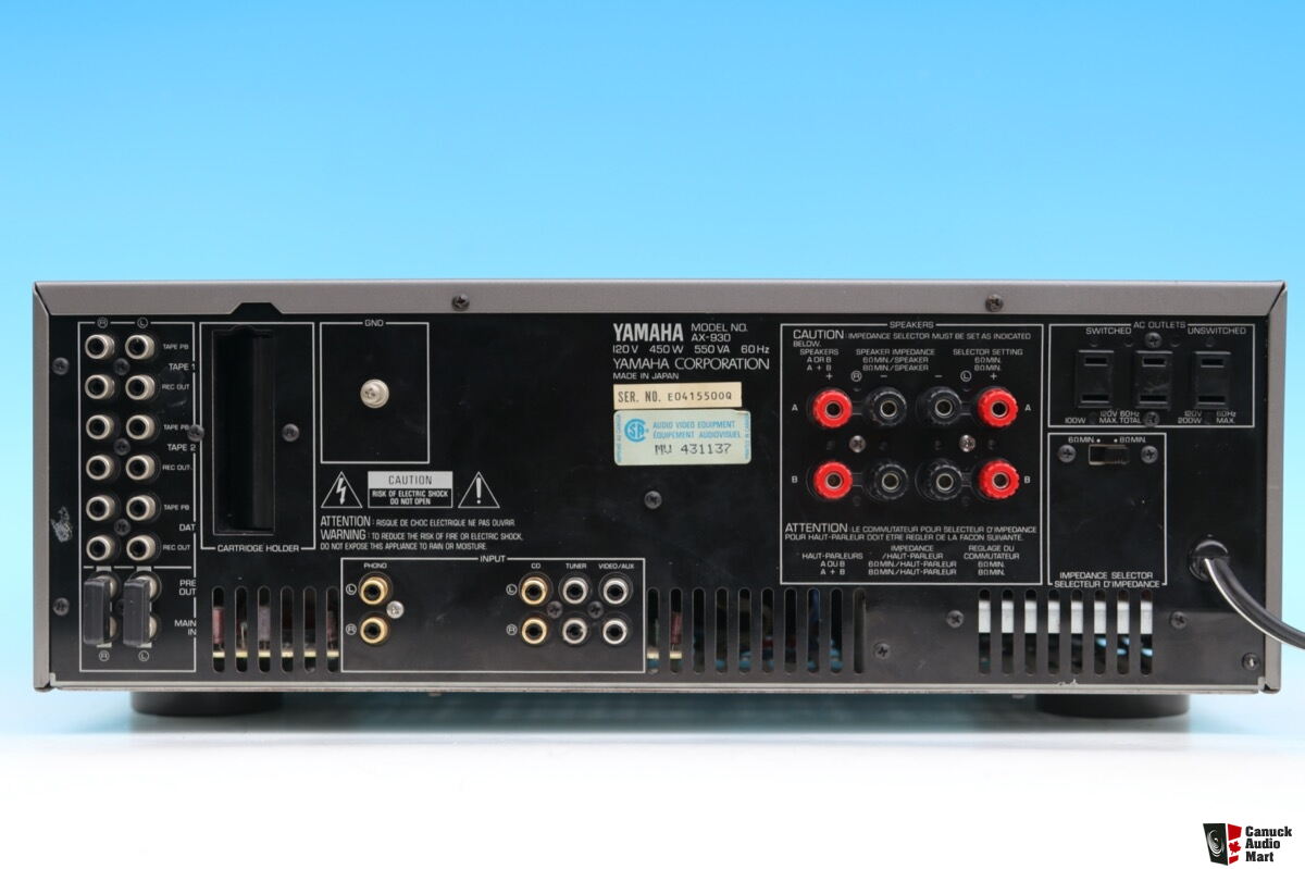 Yamaha AX-930 Natural Sound Stereo Integrated Power Amplifier 130 Watts ...