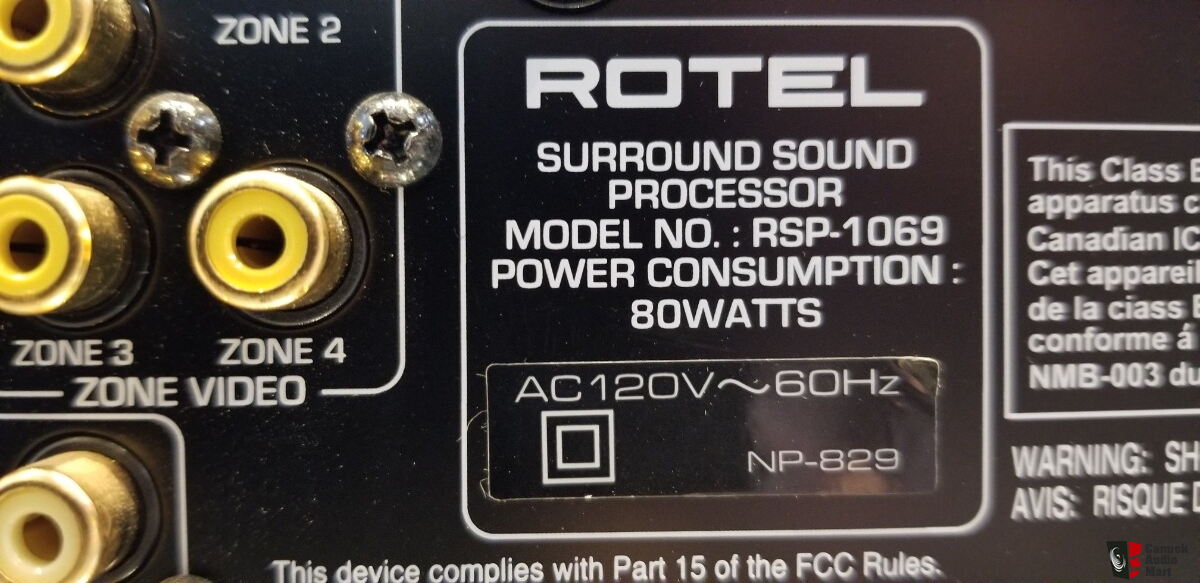 Rotel RSP-1069 Pre-amp/Processor HD (incl. Remote!) Photo #2484252 ...