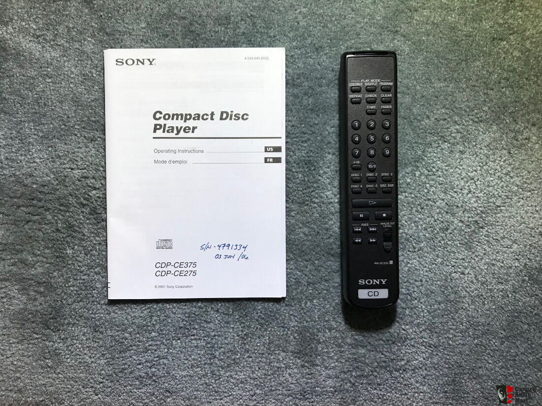 SONY CDP-CE375 5-Disc CD Changer - *Lower Price Photo #2511759 - UK ...