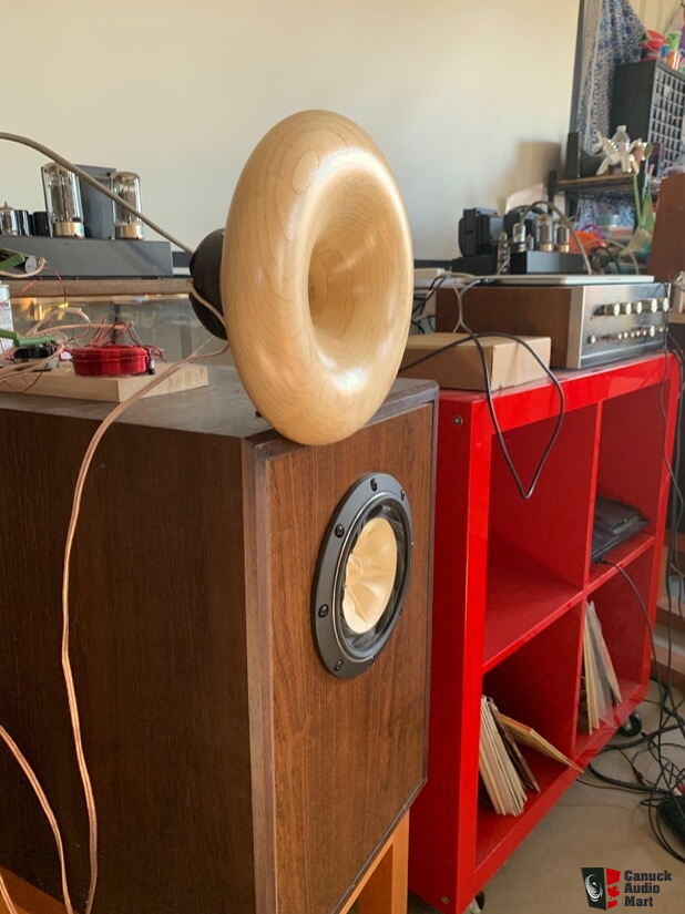 Fostex wood horn custom walnut and maple speakers Photo #2514617 ...