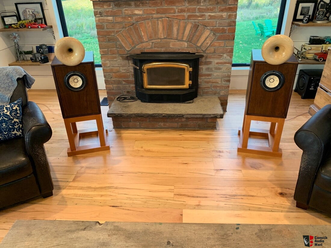 Fostex wood horn custom walnut and maple speakers Photo #2514617 ...