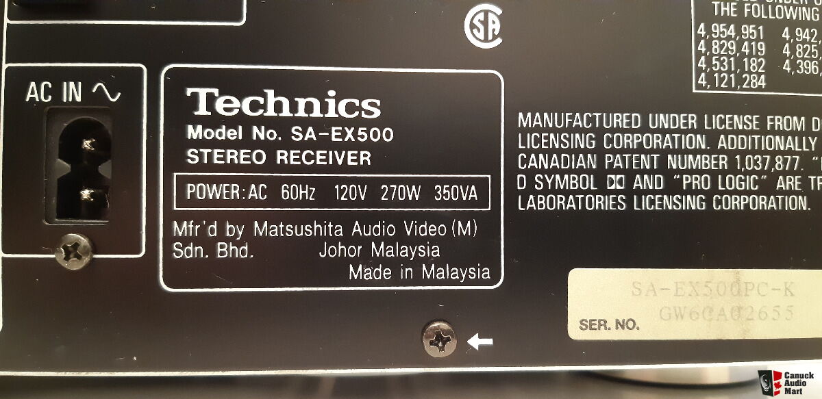 Technics SA-EX500 Receiver, phono stage & télécommande/remote Photo ...