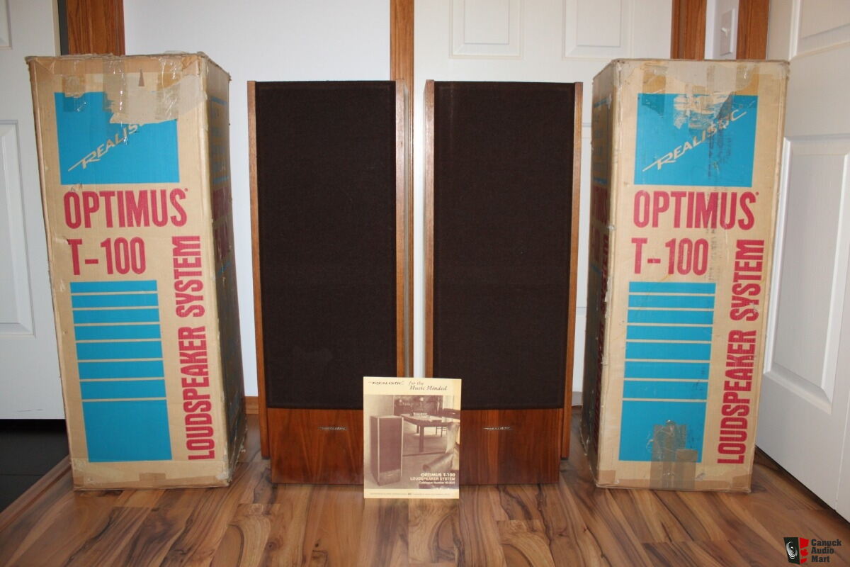Vintage Realistic Optimus T-100 Oiled Walnut Loudspeakers Photo ...
