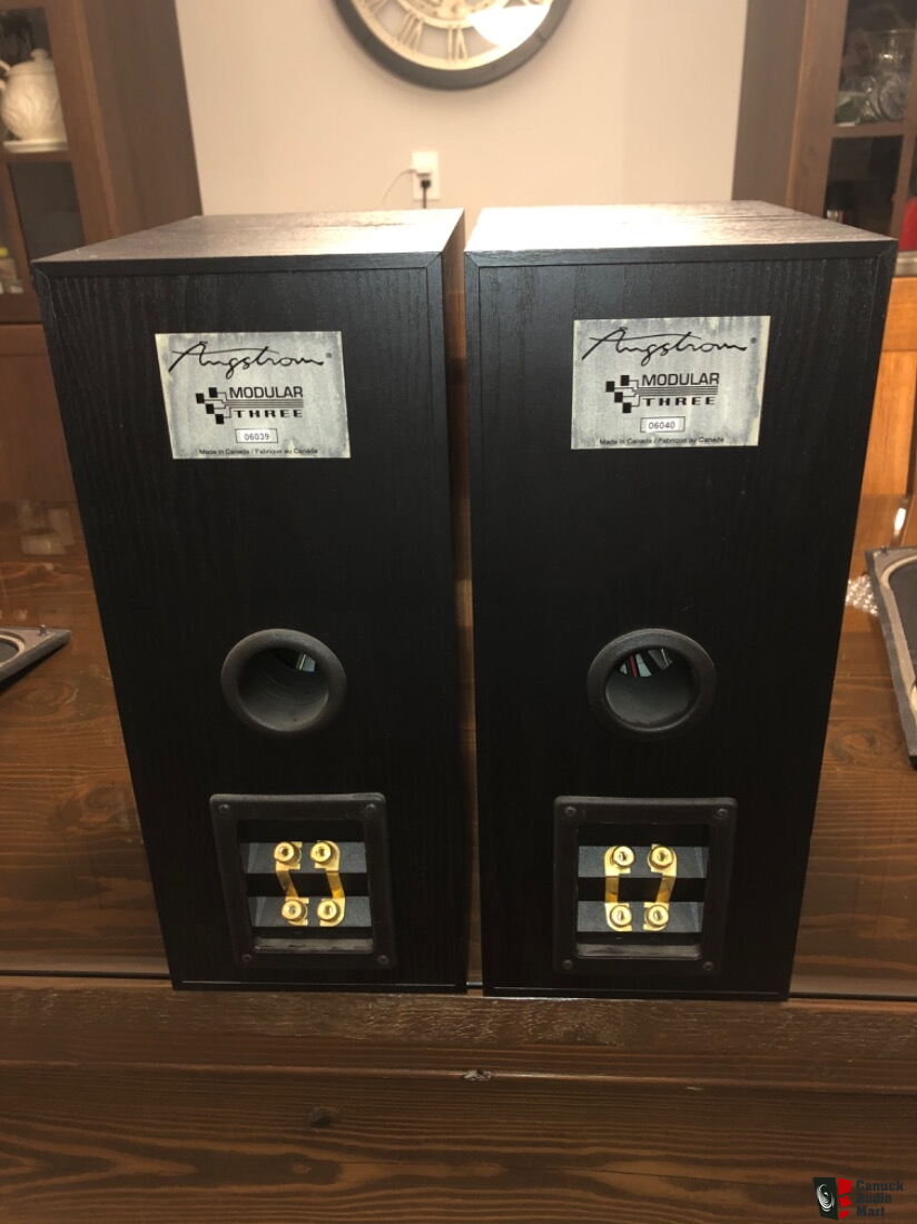 Angstrom main and rear and centre speaker with stands and a Miraga OMNI ...