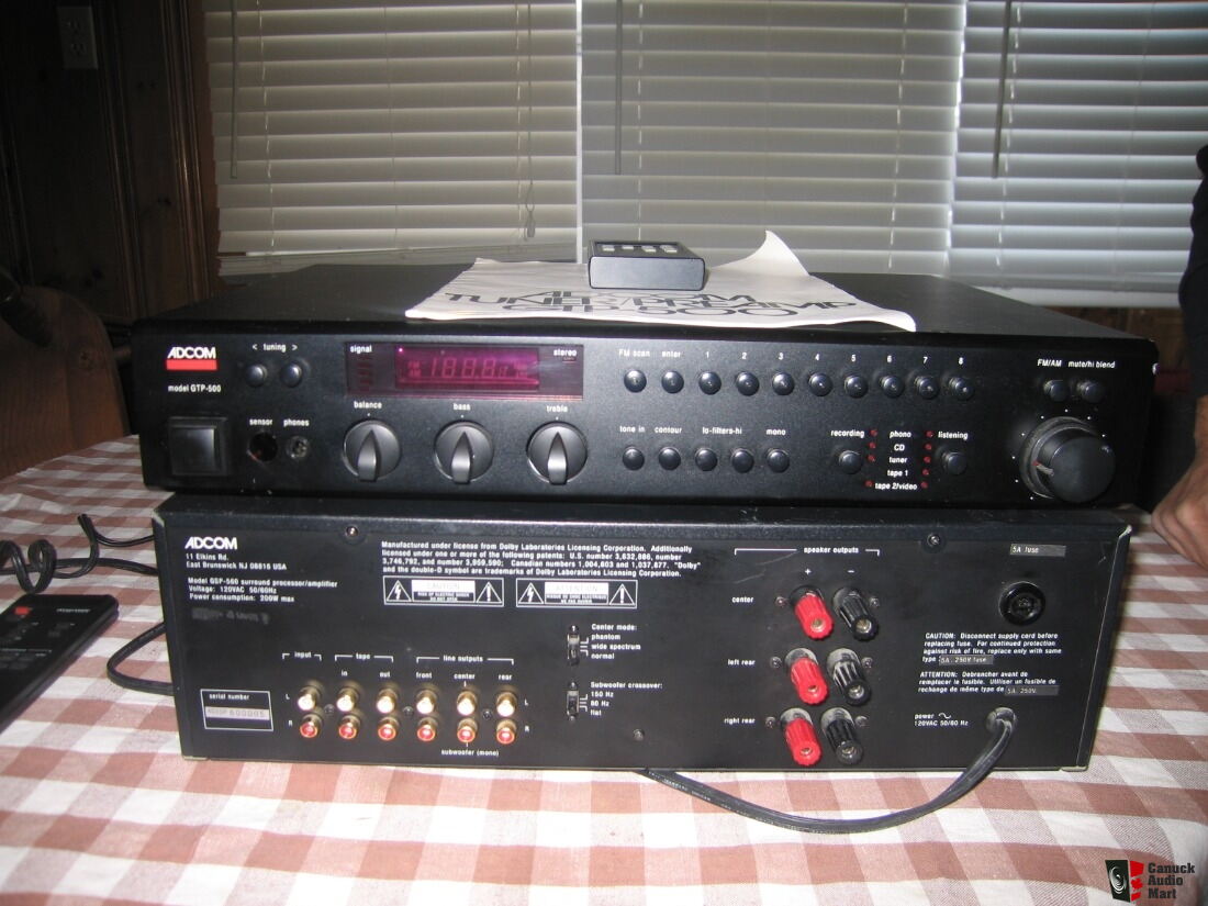Adcom GTP-500 Stereo Pre-Amplifier and AM/FM Tuner With Remote Manual ...