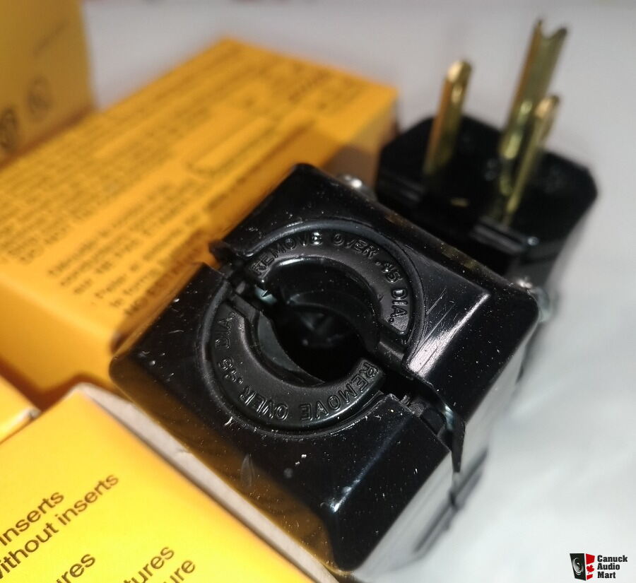 NOS Hubbell HBL5965 VBLK straight blade power plugs made in USA ( last ...