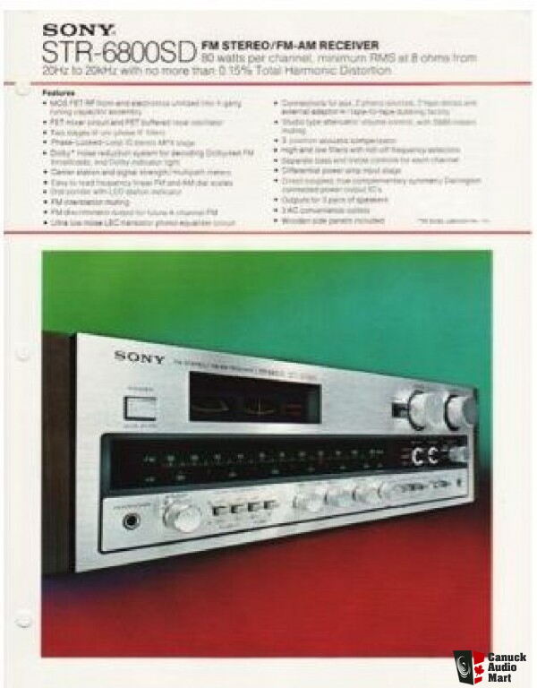 Pioneer SX-D5000, Sony STR-6800SD, Realistic STA-2700, STA-2270 & STA ...