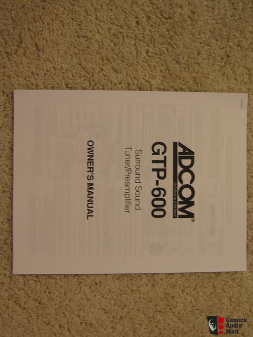 Adcom GTP-600 Surround Sound Tuner (Pro-logic) 5.1 Pre-amp Photo ...