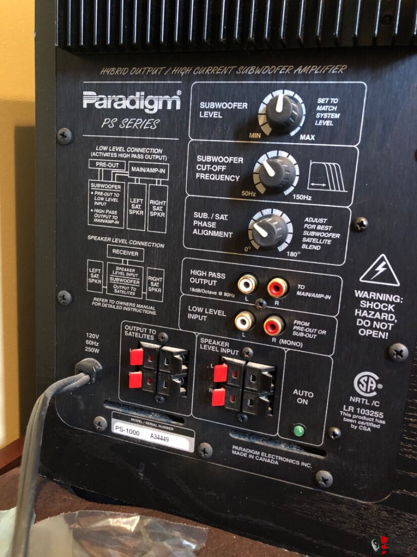 Paradigm PS1000 subwoofer Photo #2668322 - Canuck Audio Mart