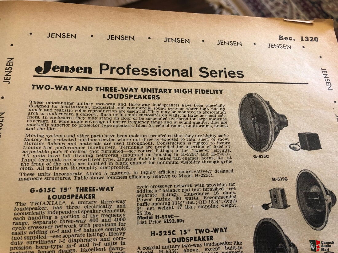 Pair of Jensen G-610B with Imperial cabinets Photo #2785360 - Canuck ...