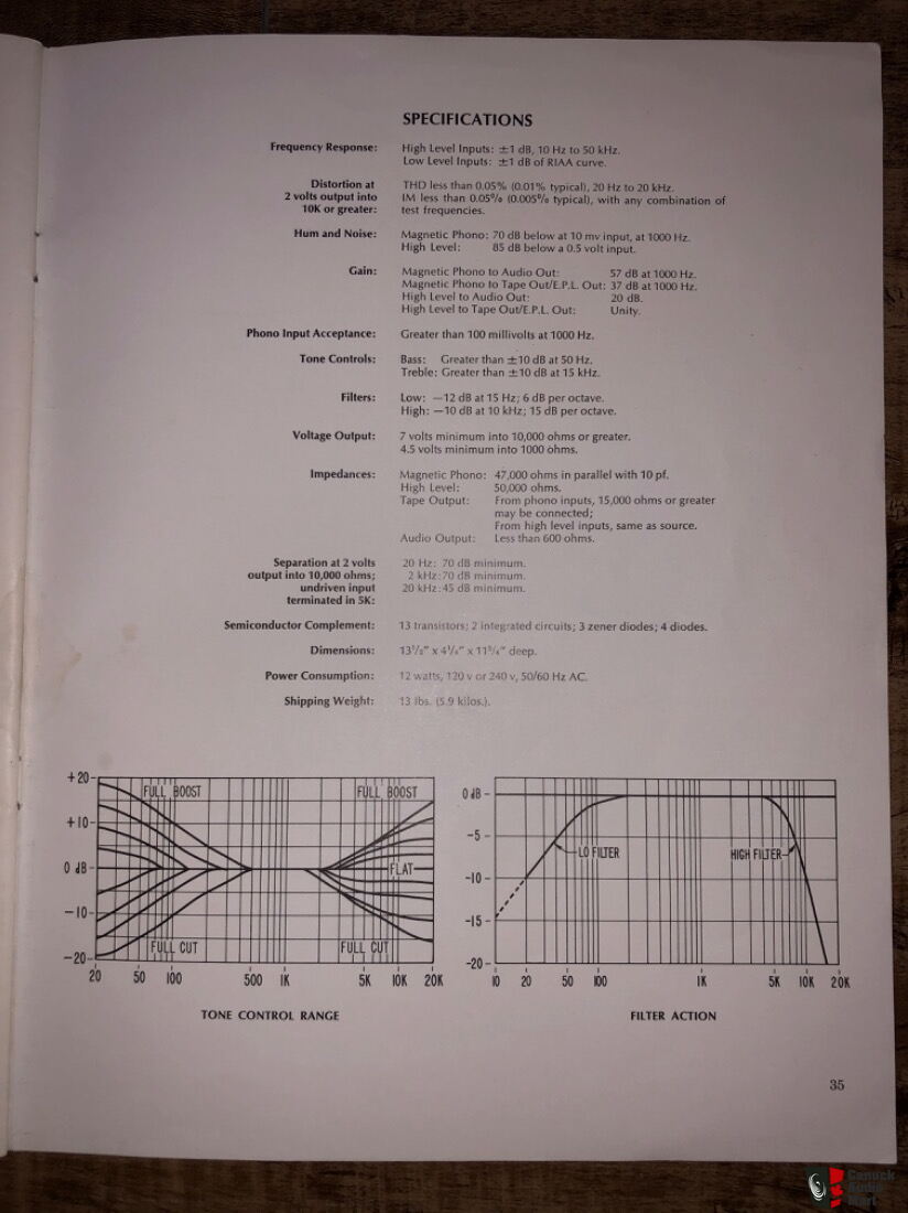 N.M. Dynaco PAT 5 Preamplifier w/ original box & user /schematic manual ...
