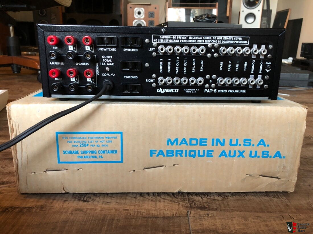 N.M. Dynaco PAT 5 Preamplifier w/ original box & user /schematic manual ...