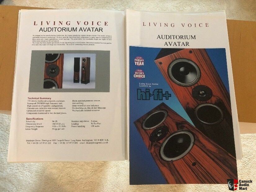 Living Voice Auditorium Avatar Speakers Reduced Photo #2869151 - Canuck ...