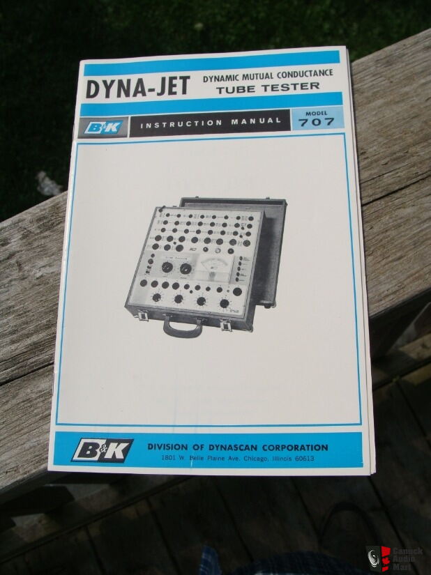 original instruction manual B&K Dyna-jet model 707 tube tester For Sale ...