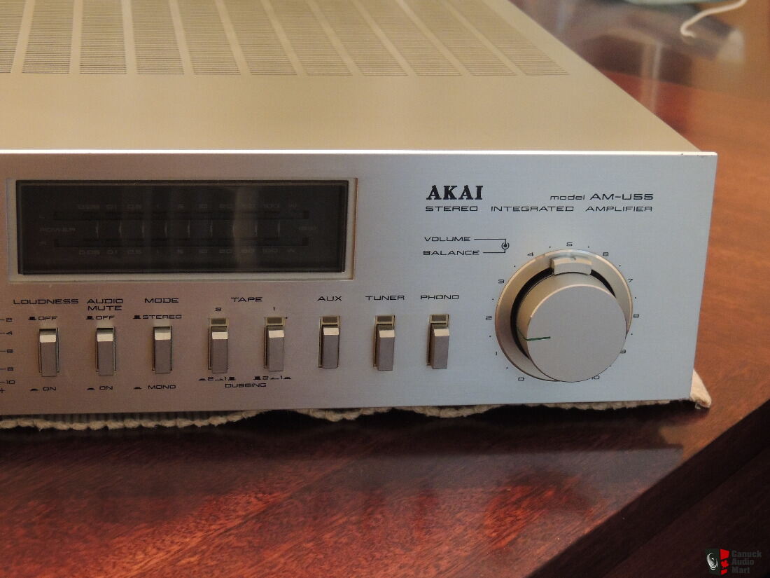 Rare Akai AM-U55 Integrated Stereo Amp- 55 Watts/ch, Phono, Pre/Power ...