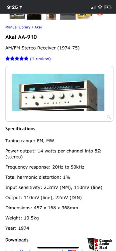 Refurbished 1975 AKAI AA-910 Receiver Japan Made Photo #2947860 ...
