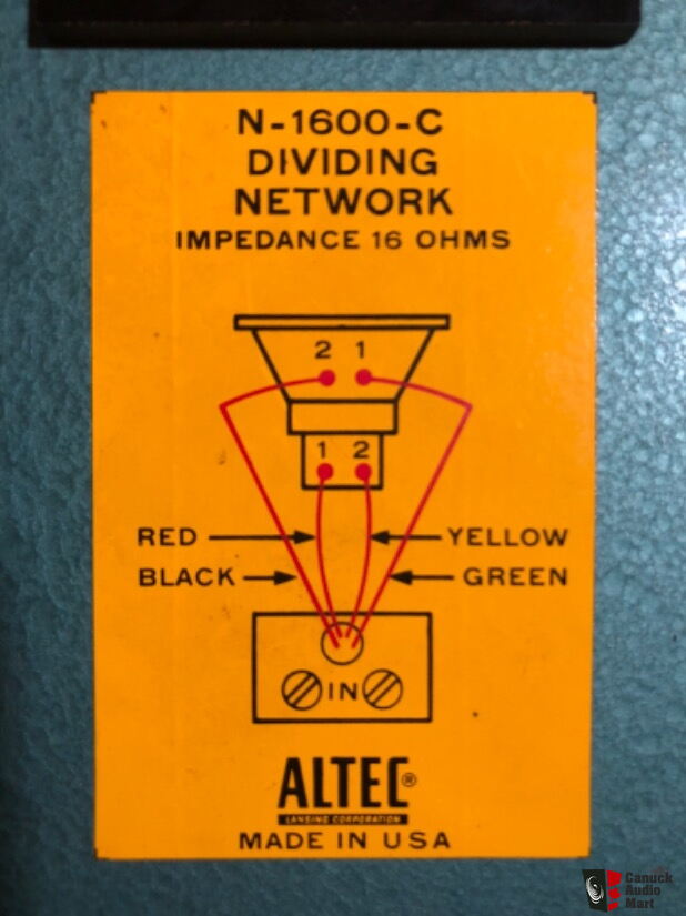 Altec N-1600-C Dividing Network for 605 A / B Photo #2962762 - UK Audio ...