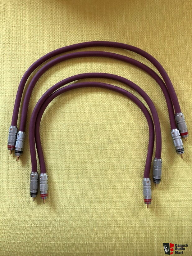 Audioquest Ruby Hyperlitz RCA Interconnect Cables / 2 Pair 20" tip to ...