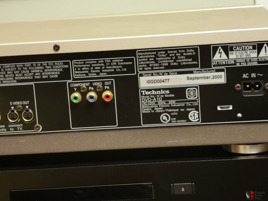 Technics DVD-A10 DVD-Audio player sold Photo #2982006 - Canuck Audio Mart