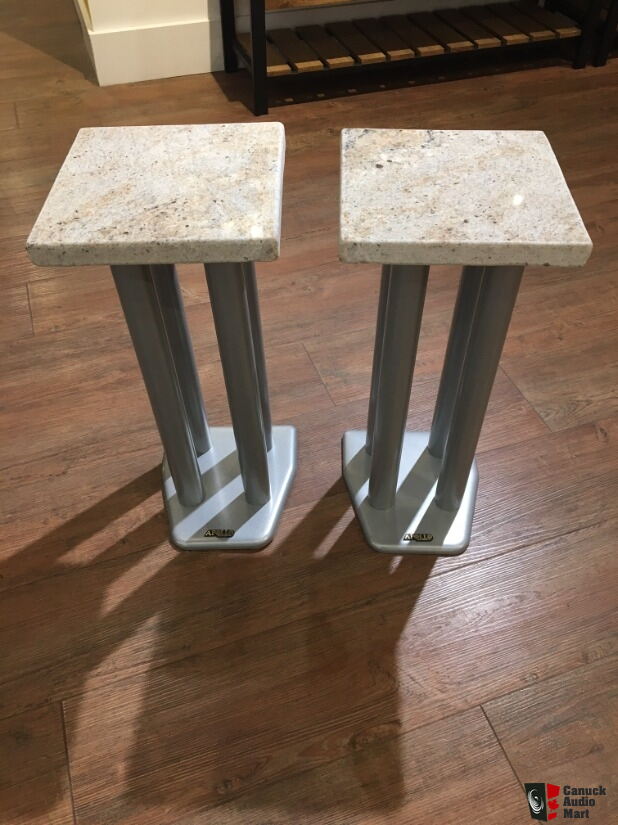Apollo Metal Speaker Stand (20" - Silver/Grey) w/Granite Tops: Customer ...