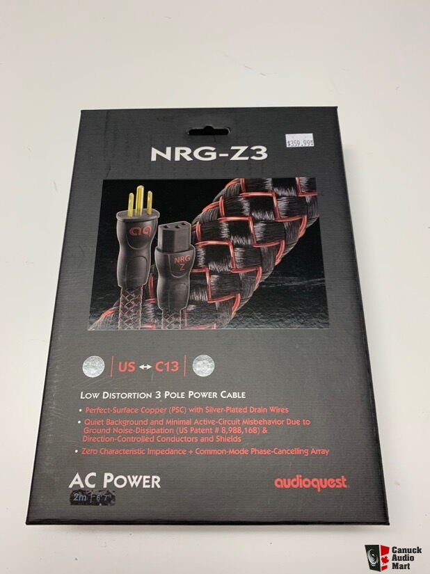 AudioQuest NRG-Z3 Power Cable - 2M For Sale - Canuck Audio Mart
