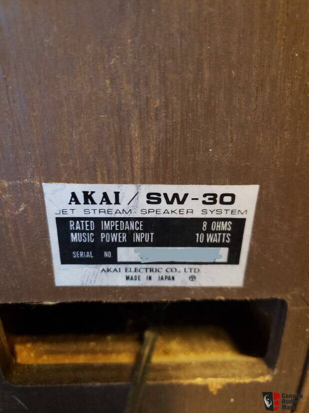 Rare Akai SW-30 Vintage Speakers MADE IN JAPAN Photo #3002407 - Canuck ...