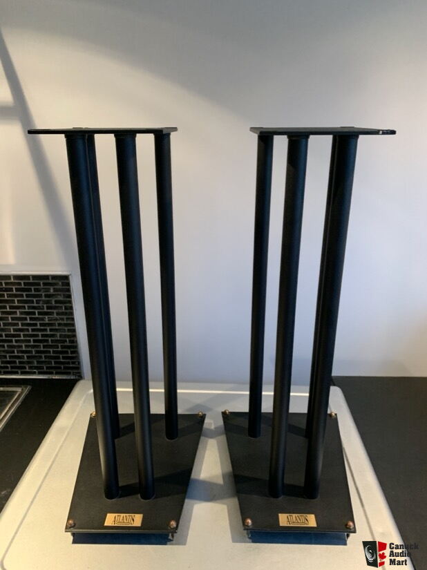 Atlantis Metal Speaker stands! PERFECT Condition! 2' tall. Top plate 7 ...