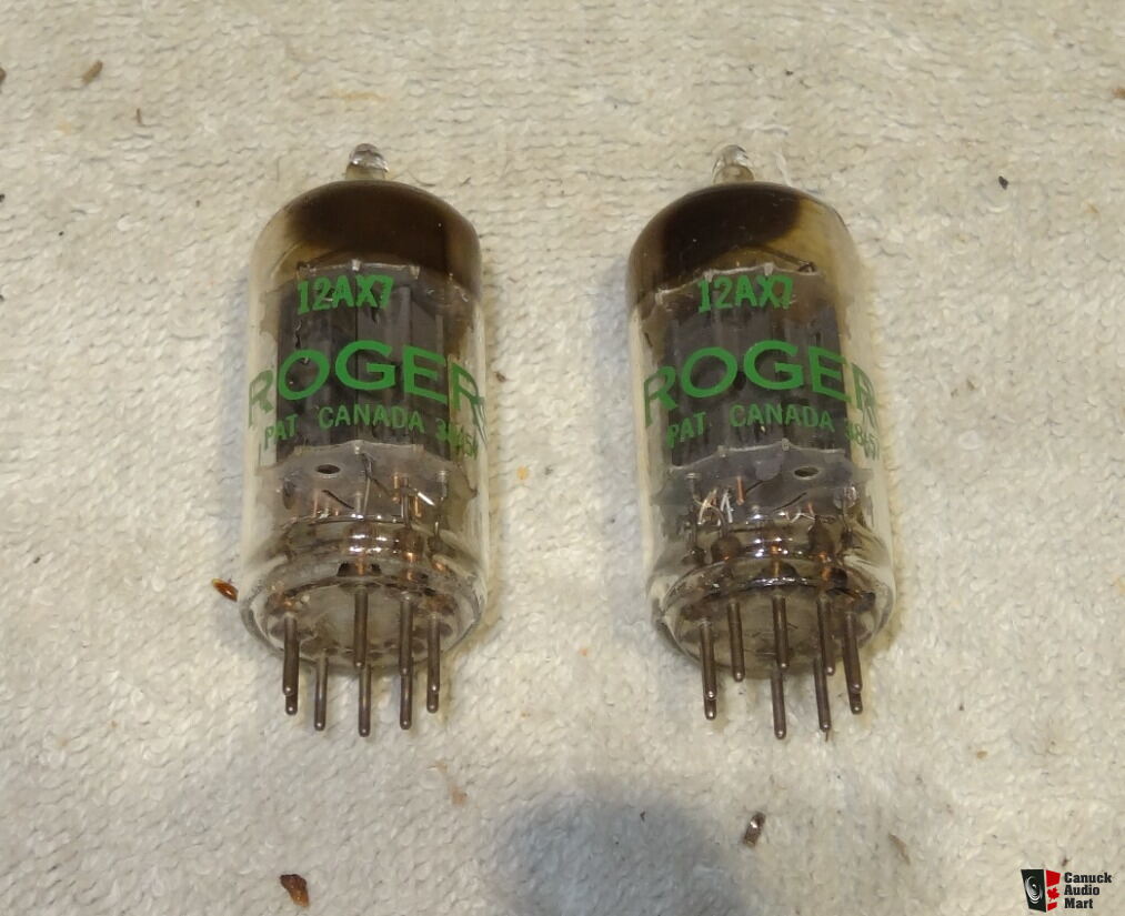 Mullard Rogers 12AX7 tubes Long plate square getter f91 matched pair ...