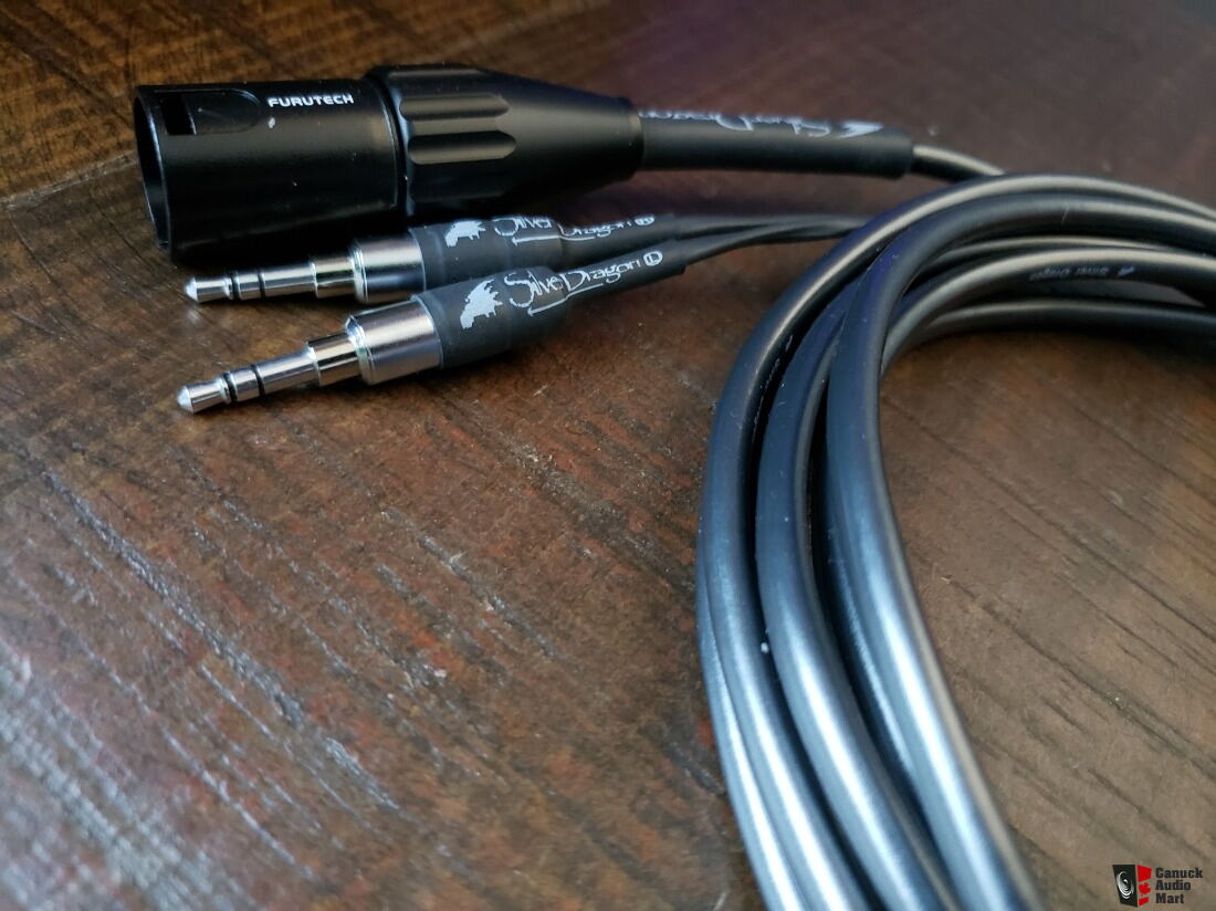 Moon Audio SILVER DRAGON Headphone Cable 15 feet, 4-pin balanced to 3 ...