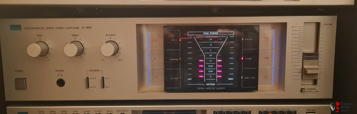 Sansui Amplifier A-909, Tuner T-909, Dual Cassette Player D-99D Photo ...