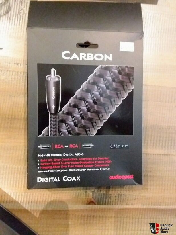 Audioquest CARBON Coaxial Digital Cable .75m (2"5") BRAND NEW For Sale ...