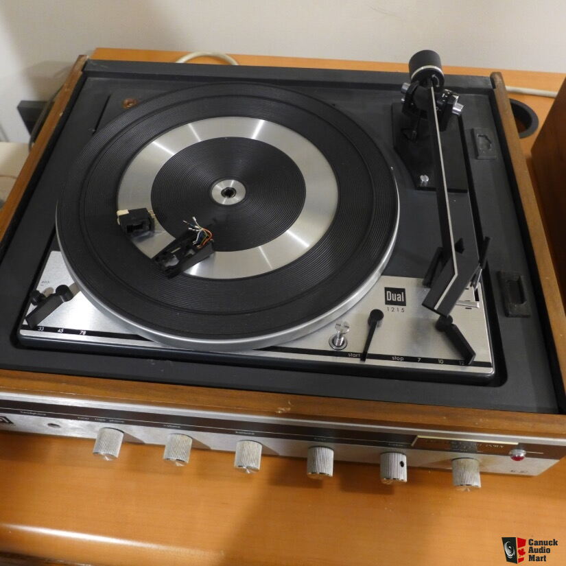 Turntable DUAL 1215 mounted on a Noresco Amplifier Photo #3237980 ...