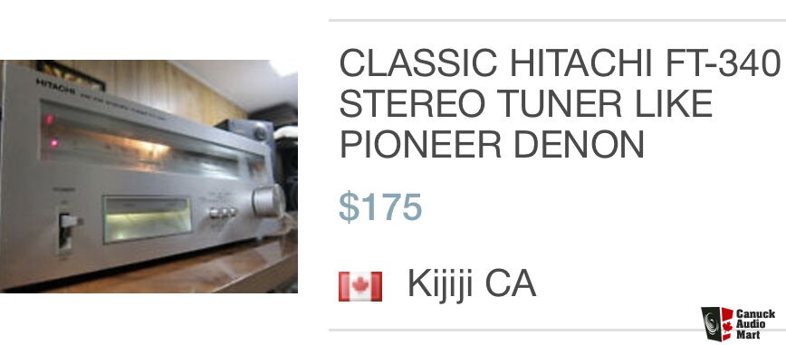 1979 Hitachi FT-340 Am / FM Stereo Tuner radio component Japan Crafted ...