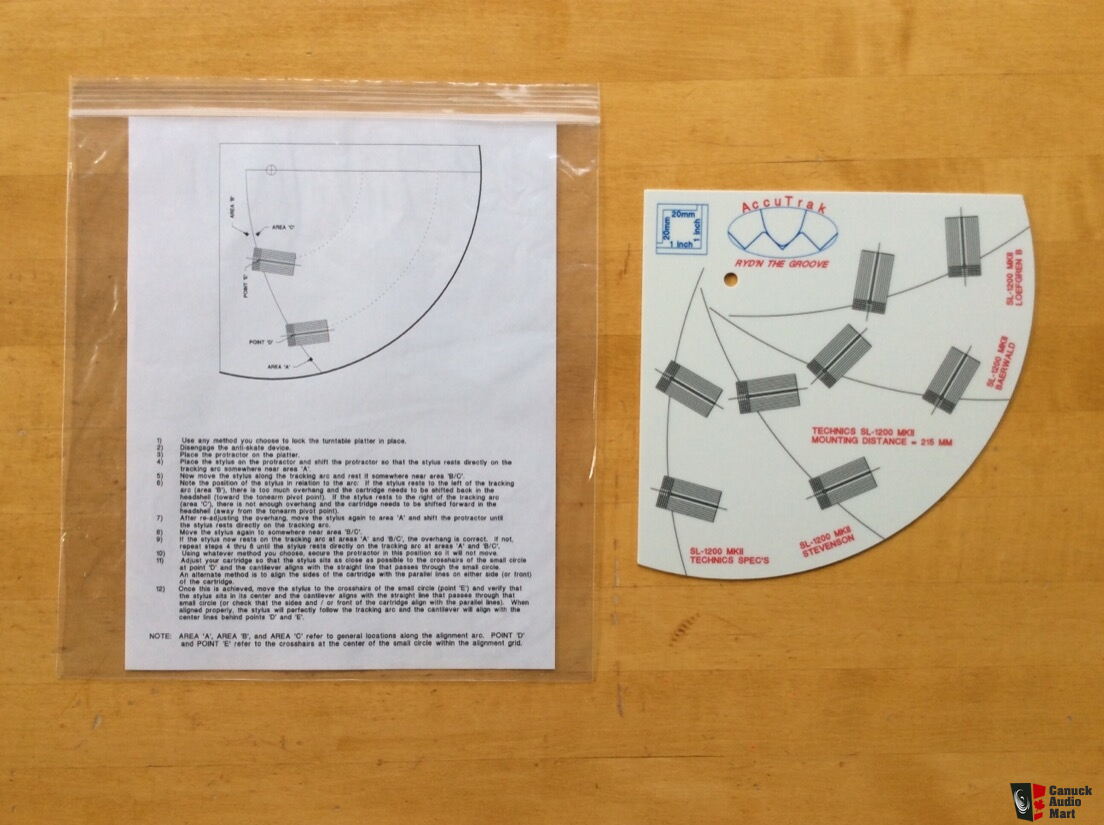 AccuTrak Cartridge Alignment Protractor for Technics SL-1200 MKII Photo ...