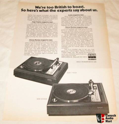 TRANSCRIPTION 810, (X SERIES), BSR MCDONALD TURNTABLE Photo #325672 ...
