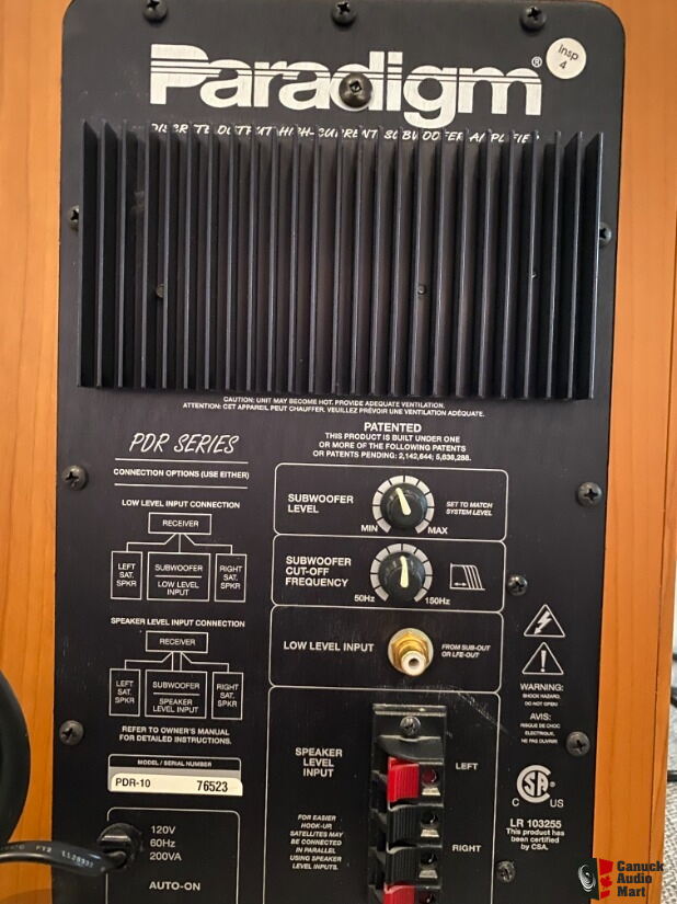 Paradigm PDR-10 For Sale - Canuck Audio Mart