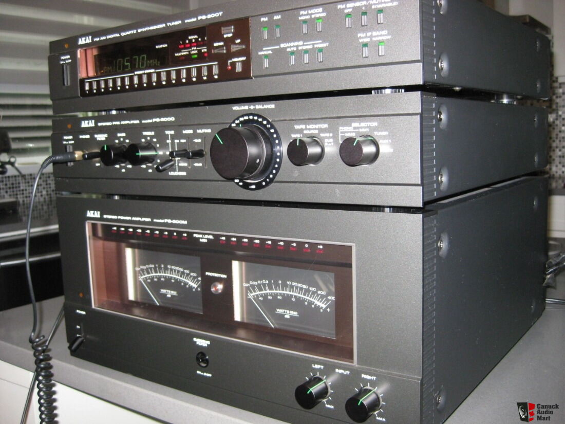 AKAI rare legendary PS-200M Power Amplifier, PS-200C Preamplifier & PS ...